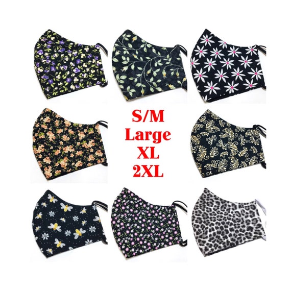 Womens Fabric Face Mask sizes S/M Large XL 2XL - Etsy