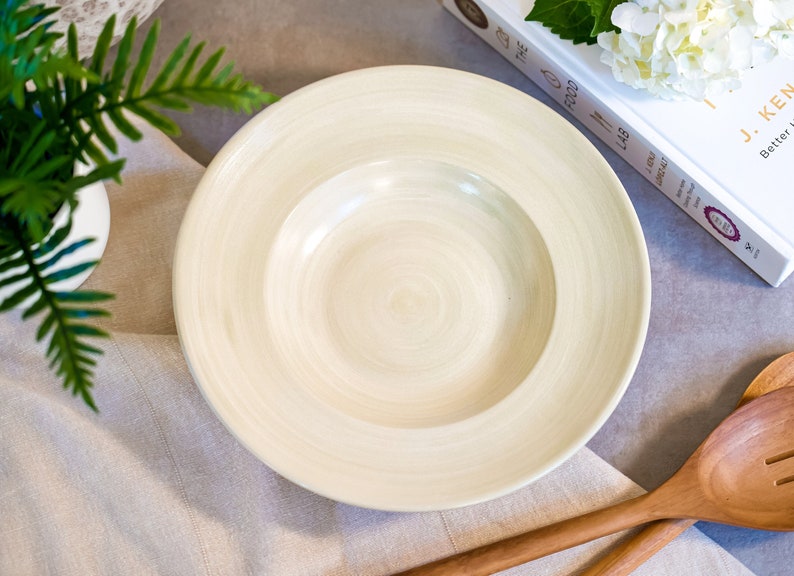 Handmade Pottery Pasta Plate, Sandstone Pasta Plate,wide Rim Pasta ...