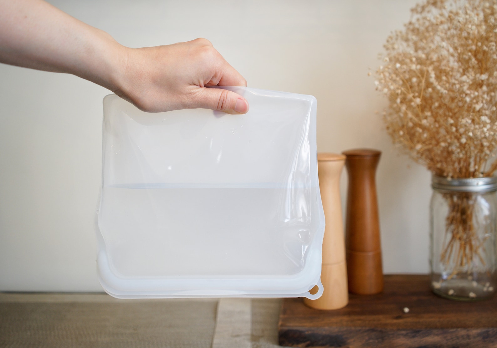 SET of Reusable Silicone Food Storage Bag, Zero Waste Food Storage Bag ...