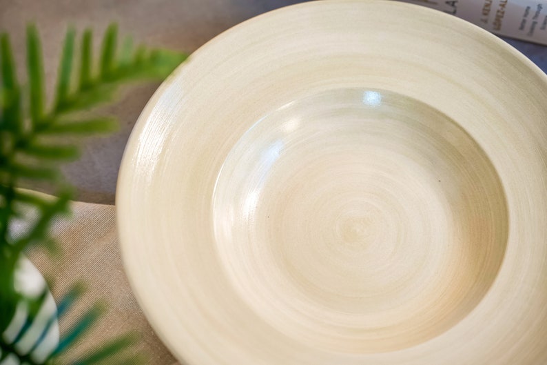 Handmade Pottery Pasta Plate, Sandstone Pasta Plate,wide Rim Pasta ...
