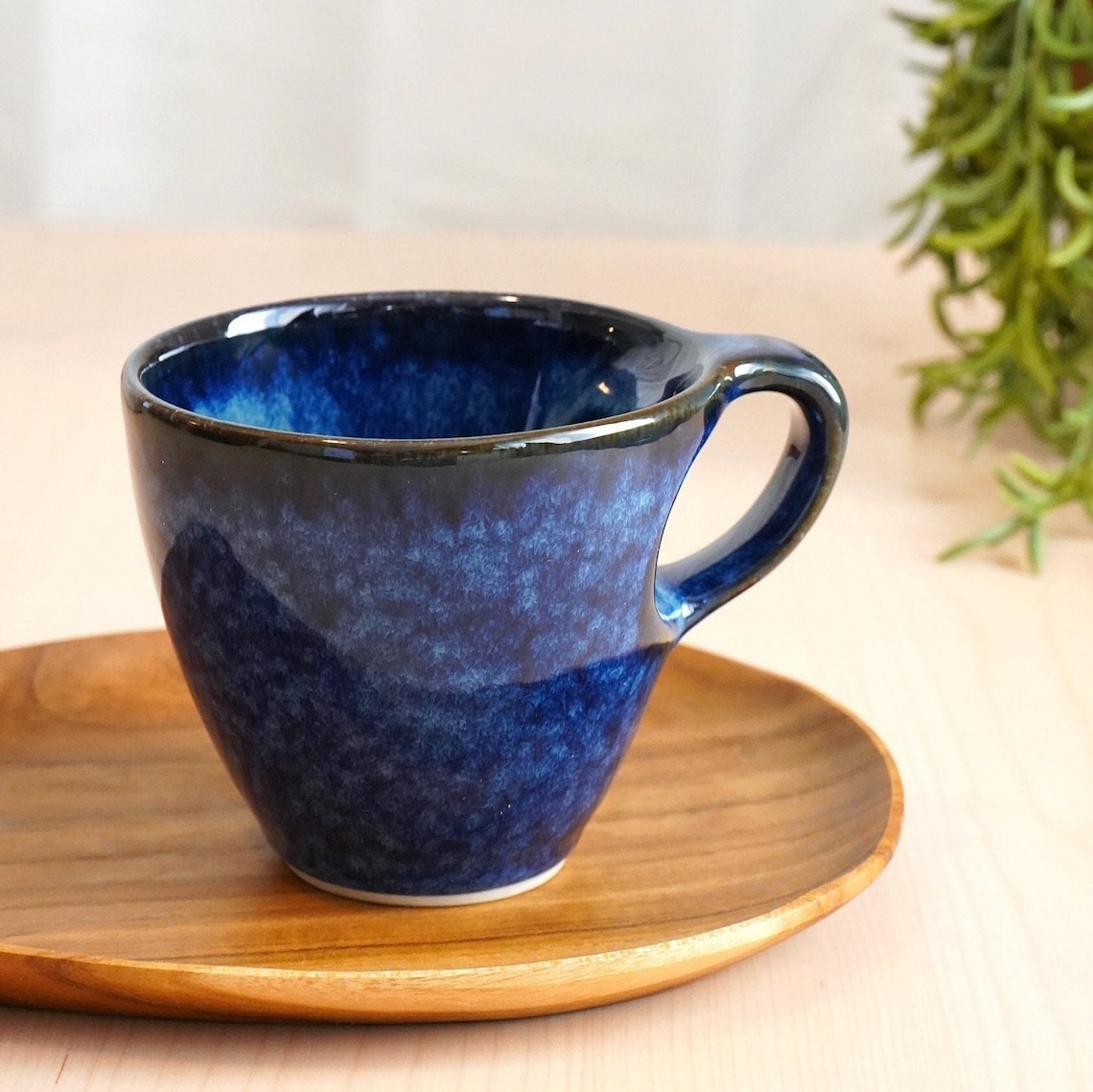 Handmade Ceramic Mug 13oz., Starry Night Blue Coffee Mug, Large Ceramic ...