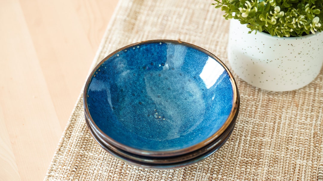 Mini Ceramic Bowl, Indigo Blue Ceramic Cereal Bowl, Small Dessert Bowls ...