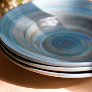 Handmade Pottery Pasta Plate, Aqua Blue Pasta Plate, Wide Rim Pasta ...