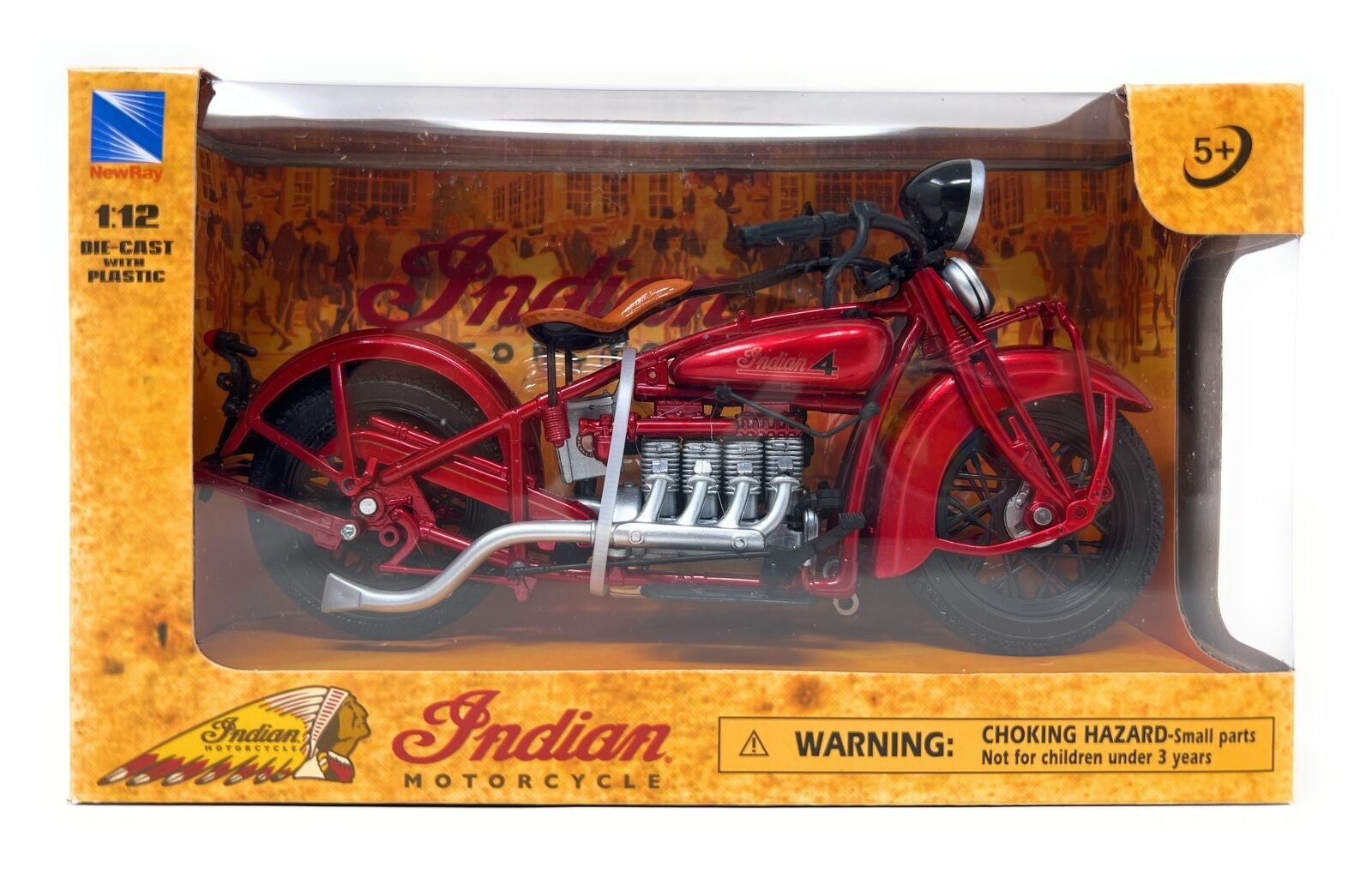 1930 Indian 4 Red 1/12 Diecast Motorcycle Model by New Ray - Etsy
