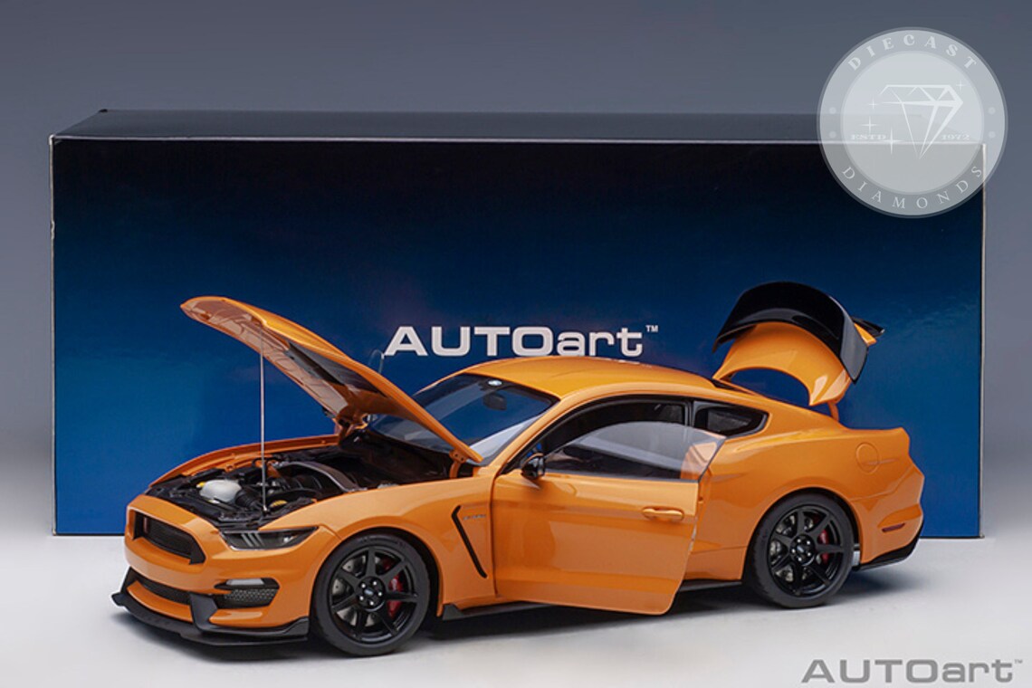 Ford Mustang Shelby GT-350R Orange Fury Metallic Diecast Model Car 1/18 ...