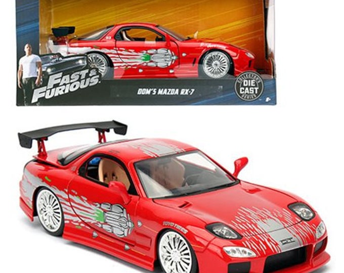 Dom's Mazda RX-7 Red With Graphics "fast & Furious" Movie 1/24 Diecast ...