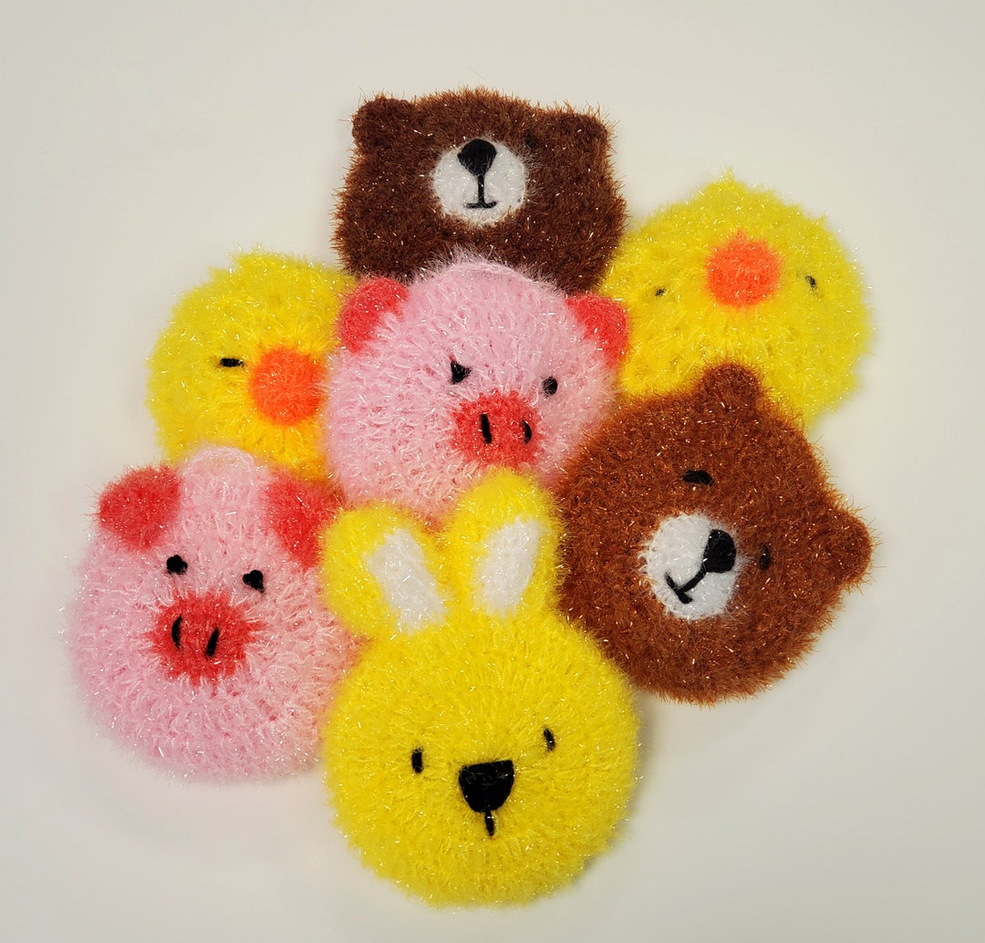 100% Handmade Dish Scrubber Crochet Animal Design Dishwash Scrubbies - Etsy
