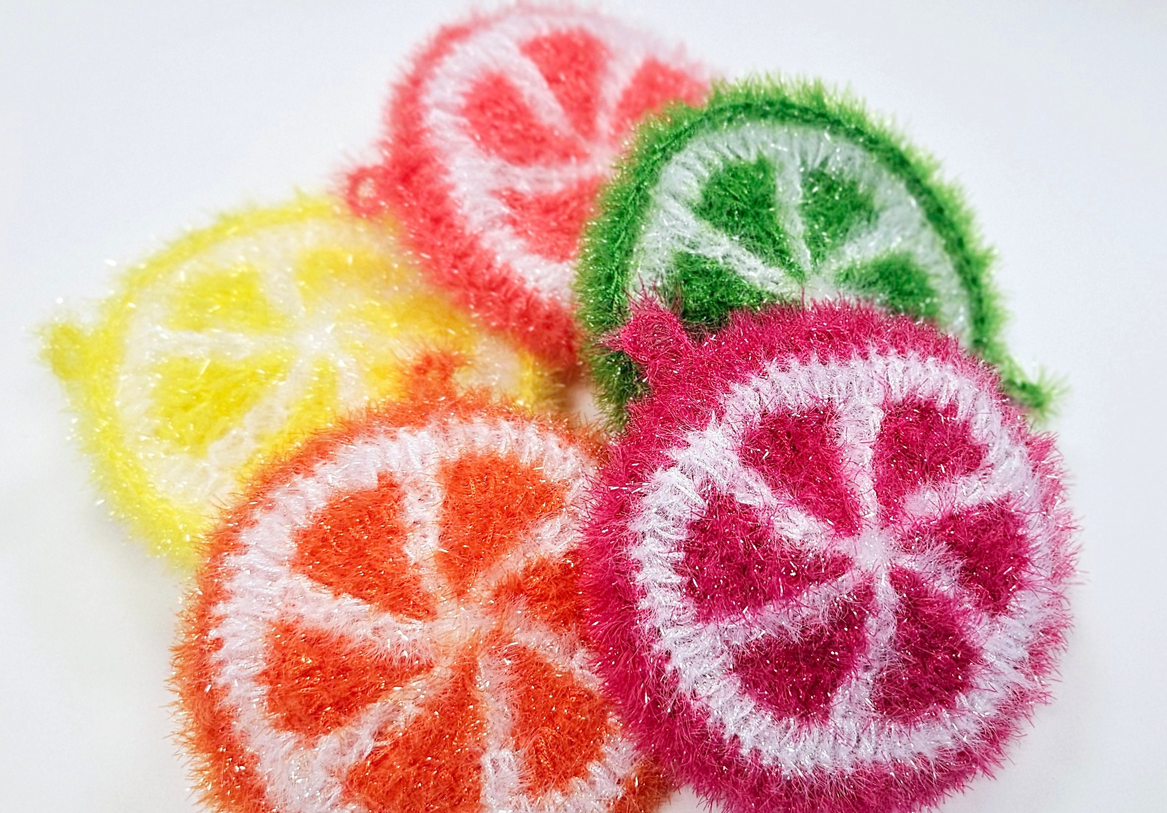 100% Handmade Dish Scrubber Crochet Fruit Design Dishwash Scrubbies - Etsy