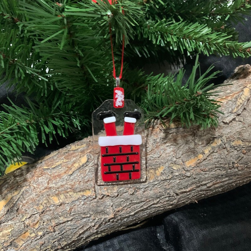 Fused Glass Santa Ornament - Etsy