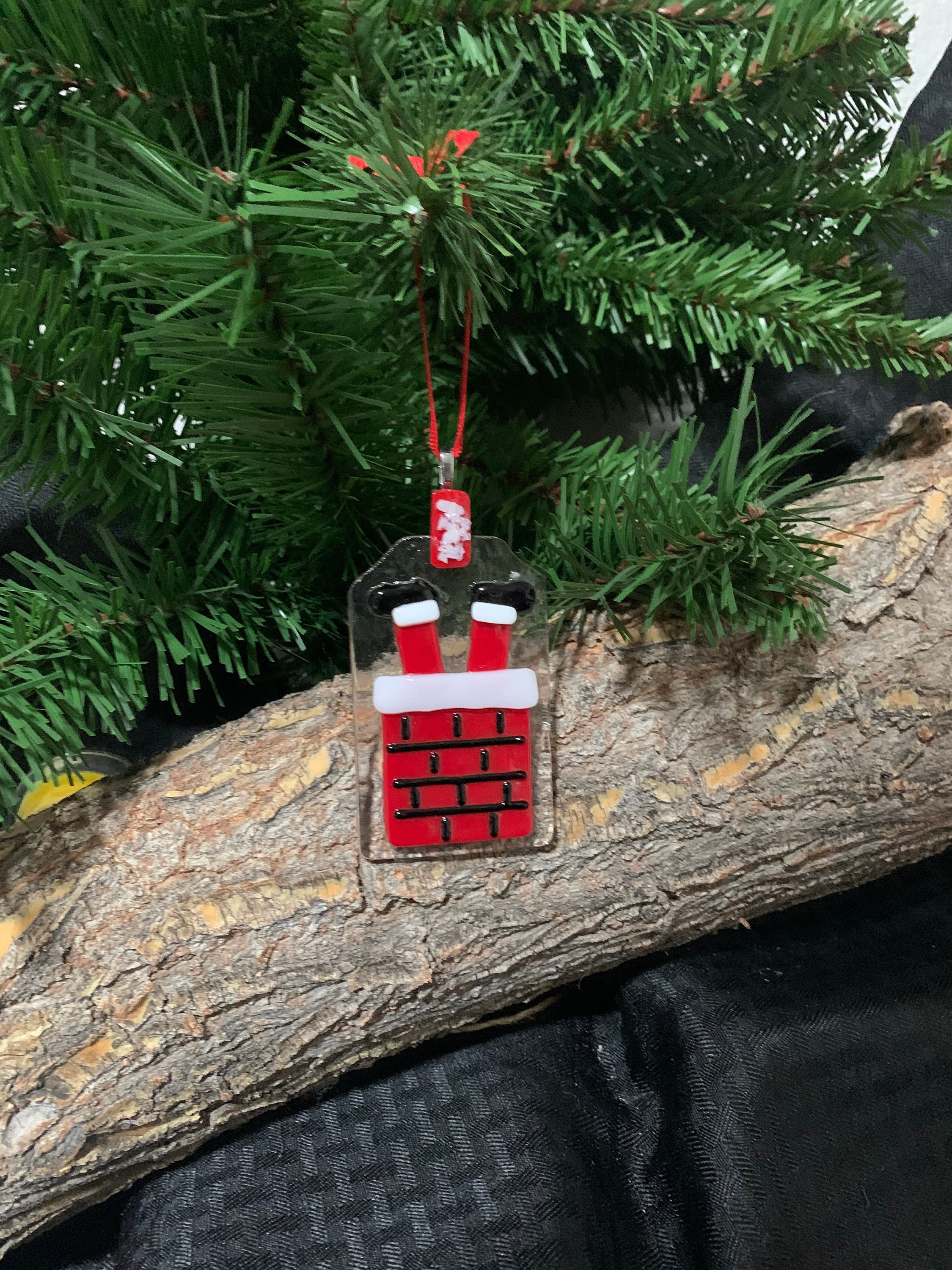 Fused Glass Santa Ornament - Etsy