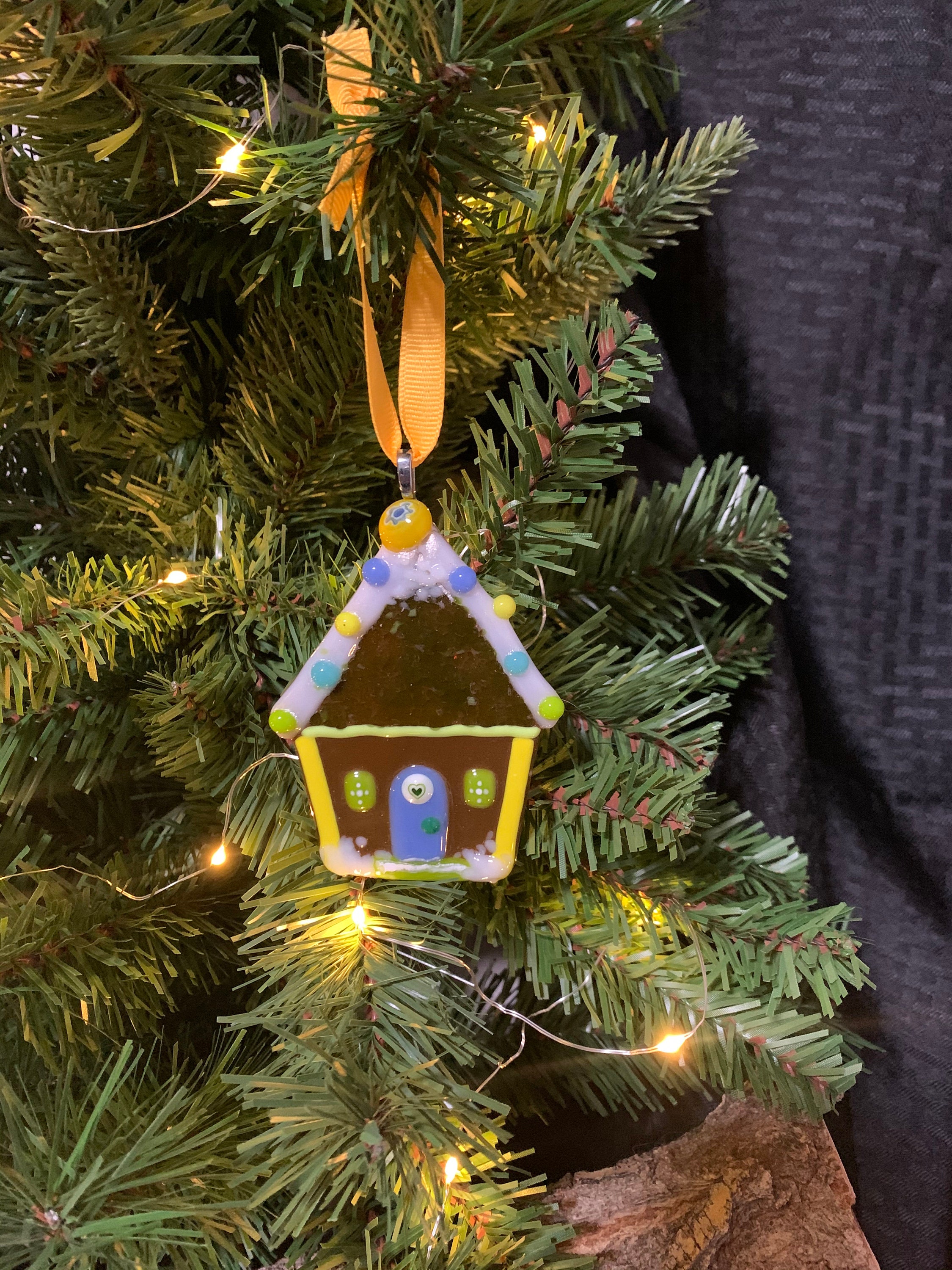 Fused Glass Gingerbread House - Etsy