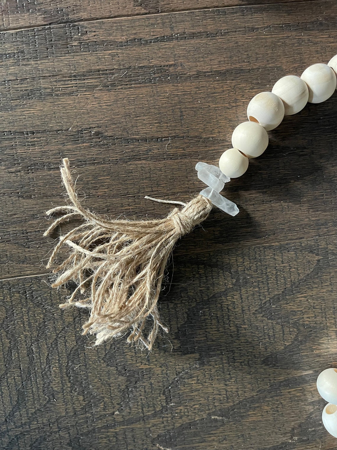 Natural Wood Beaded Garland, Beaded Garland, Decorative Garland ...