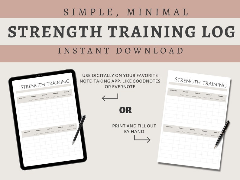 Weight Lifting Tracker, Strength Training Log, Lifting Tracker for ...