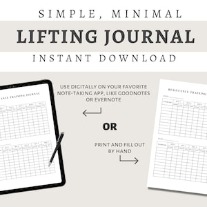 Lifting Journal, Strength Training Log, Weight Lifting Tracker for ...