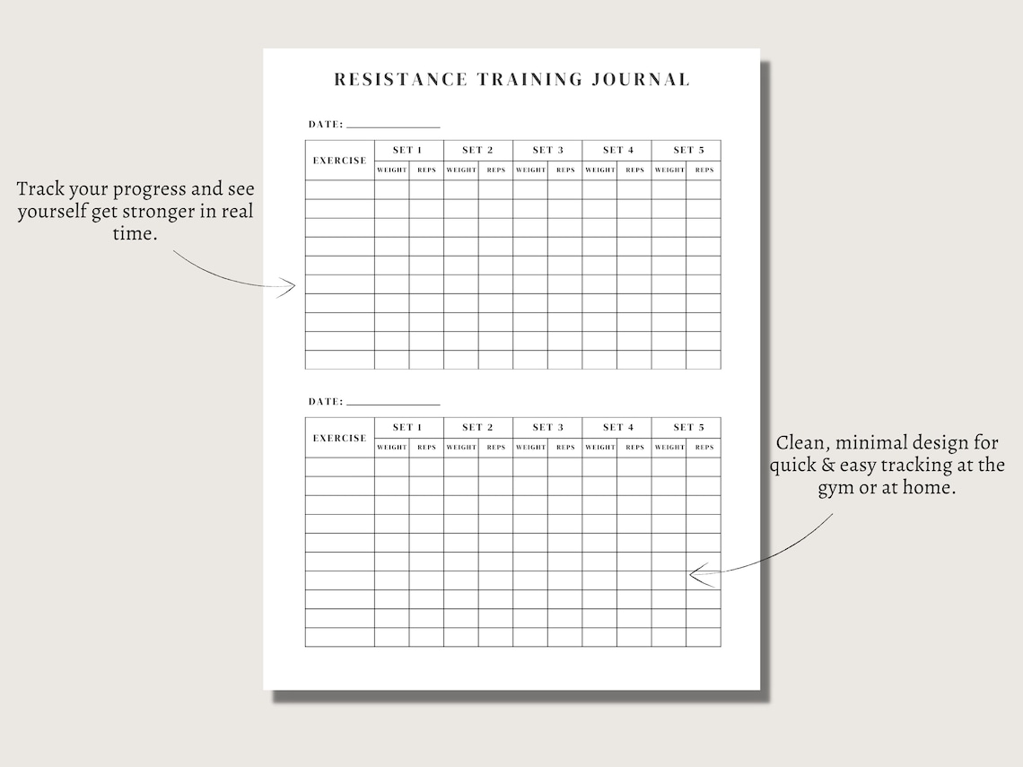 Lifting Journal, Strength Training Log, Weight Lifting Tracker for ...