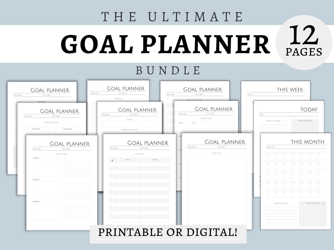 Ultimate Goal Planner Bundle | Simple, Minimal, Aesthetic | Goal ...