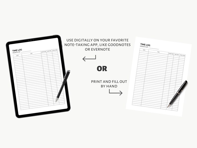 Time Log, Printable Task Tracker, Time Sheet - Digital Download A4, A5 ...