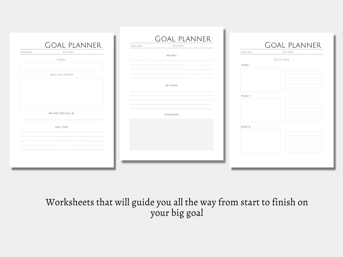 Ultimate Goal Planner Bundle | Simple, Minimal, Aesthetic | Goal ...