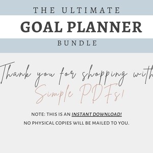 Ultimate Goal Planner Bundle | Simple, Minimal, Aesthetic | Goal ...
