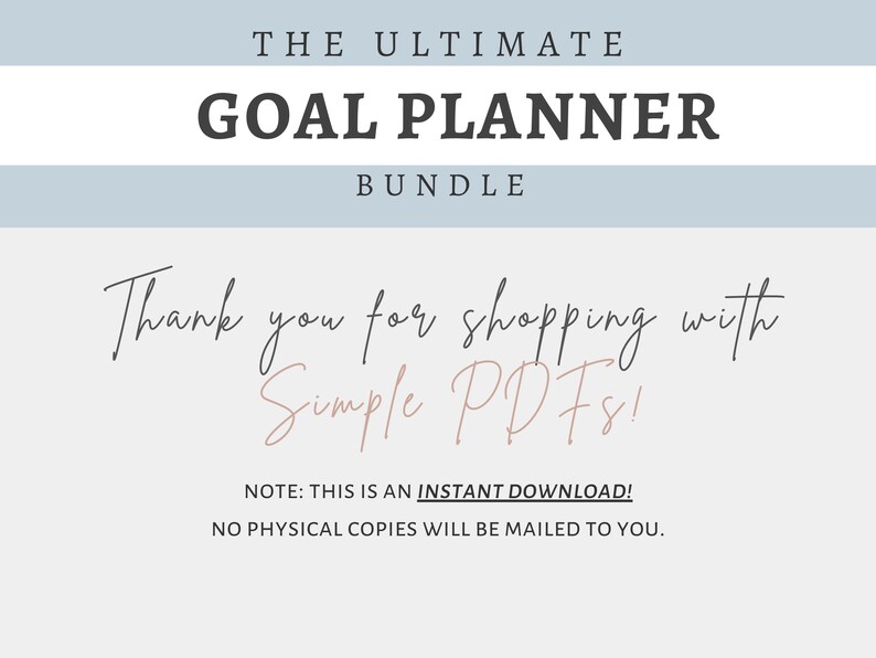 Ultimate Goal Planner Bundle | Simple, Minimal, Aesthetic | Goal ...