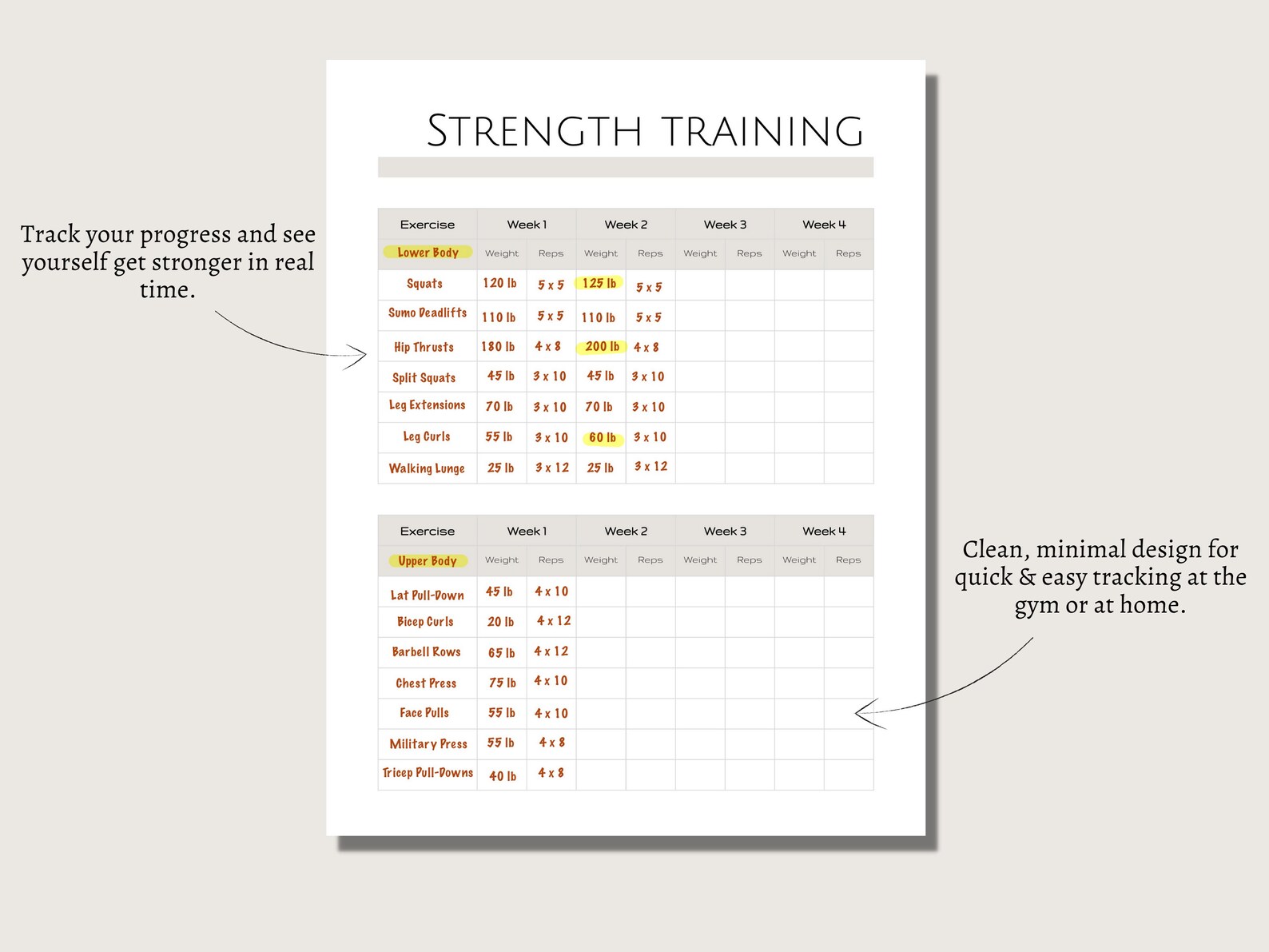 Weight Lifting Tracker Strength Training Log Lifting Tracker For Weight Lifting Tracker Strength Training Log Lifting Tracker For