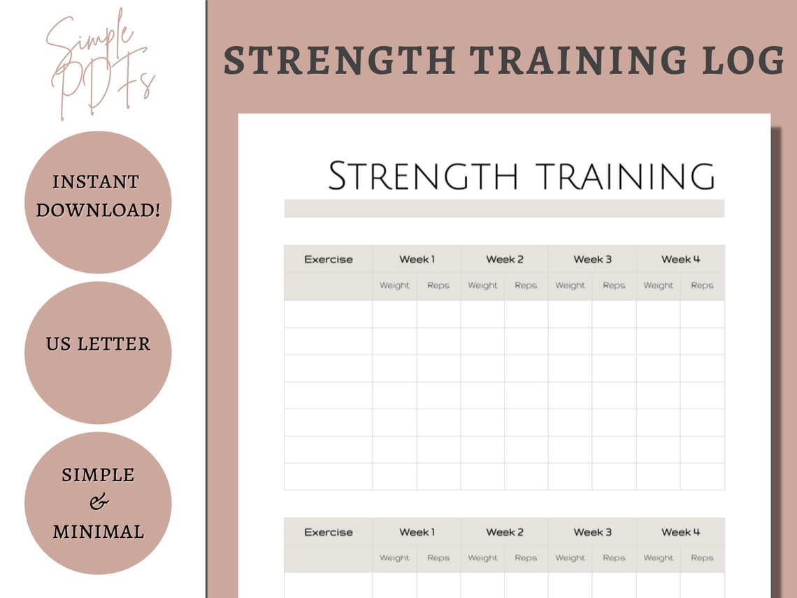 Weight Lifting Tracker, Strength Training Log, Lifting Tracker for ...