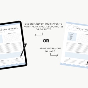 Dream Journal, Daily Dream Diary - Printable PDF & Instant Download ...