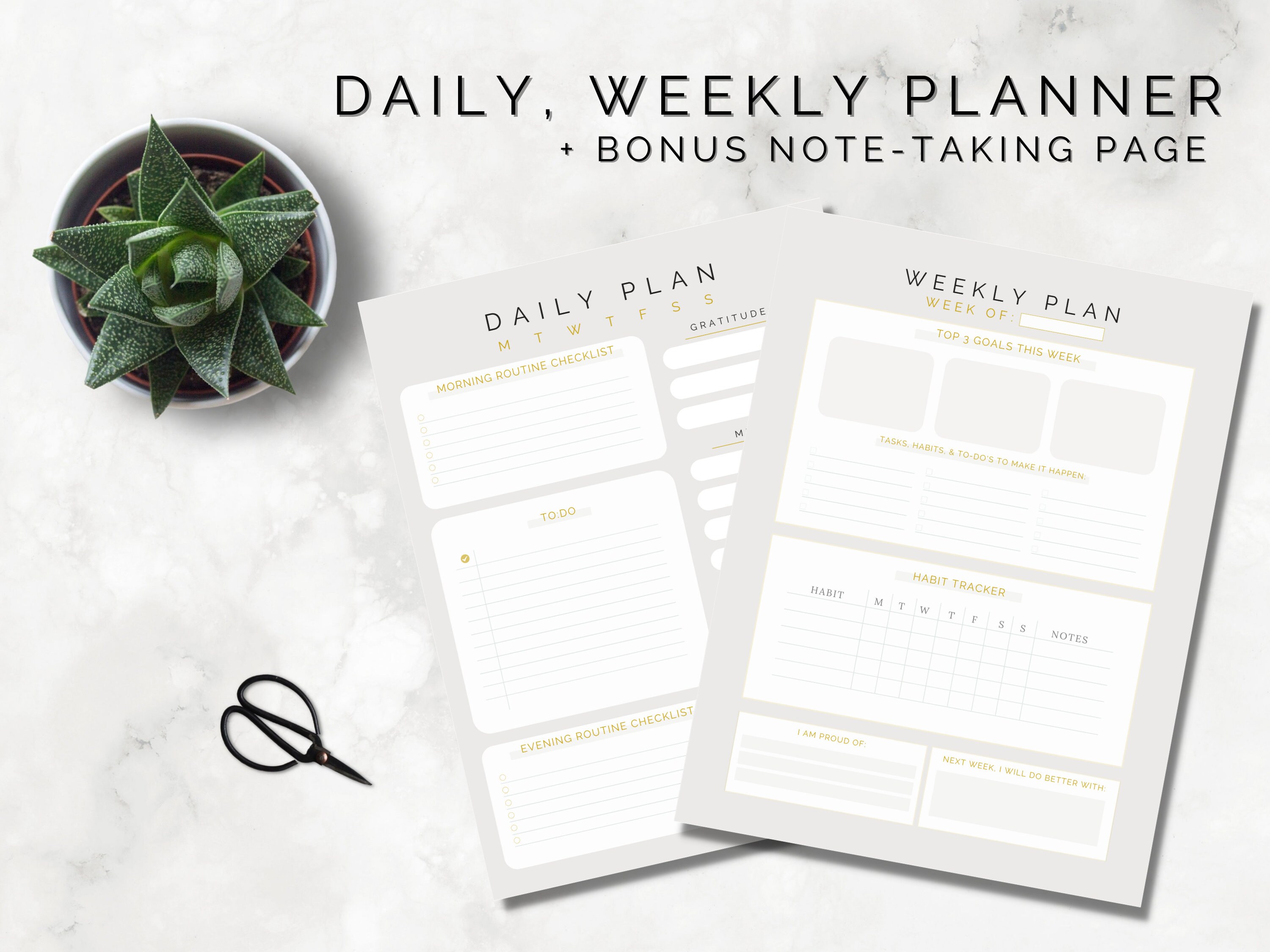 Become THAT GIRL Daily & Weekly Planner nude Digital or Printable US ...