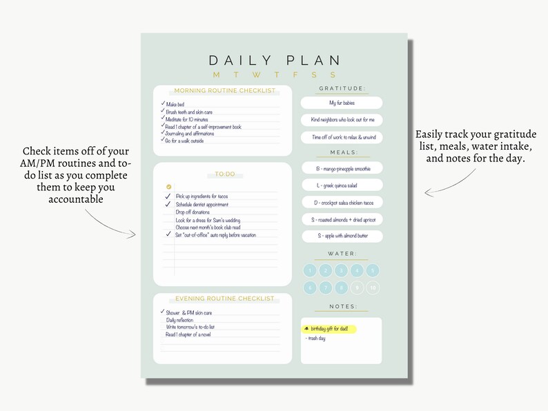 Become *THAT GIRL* - Daily & Weekly Planner (sea Foam) | Digital or ...
