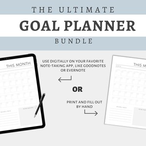 Ultimate Goal Planner Bundle | Simple, Minimal, Aesthetic | Goal ...