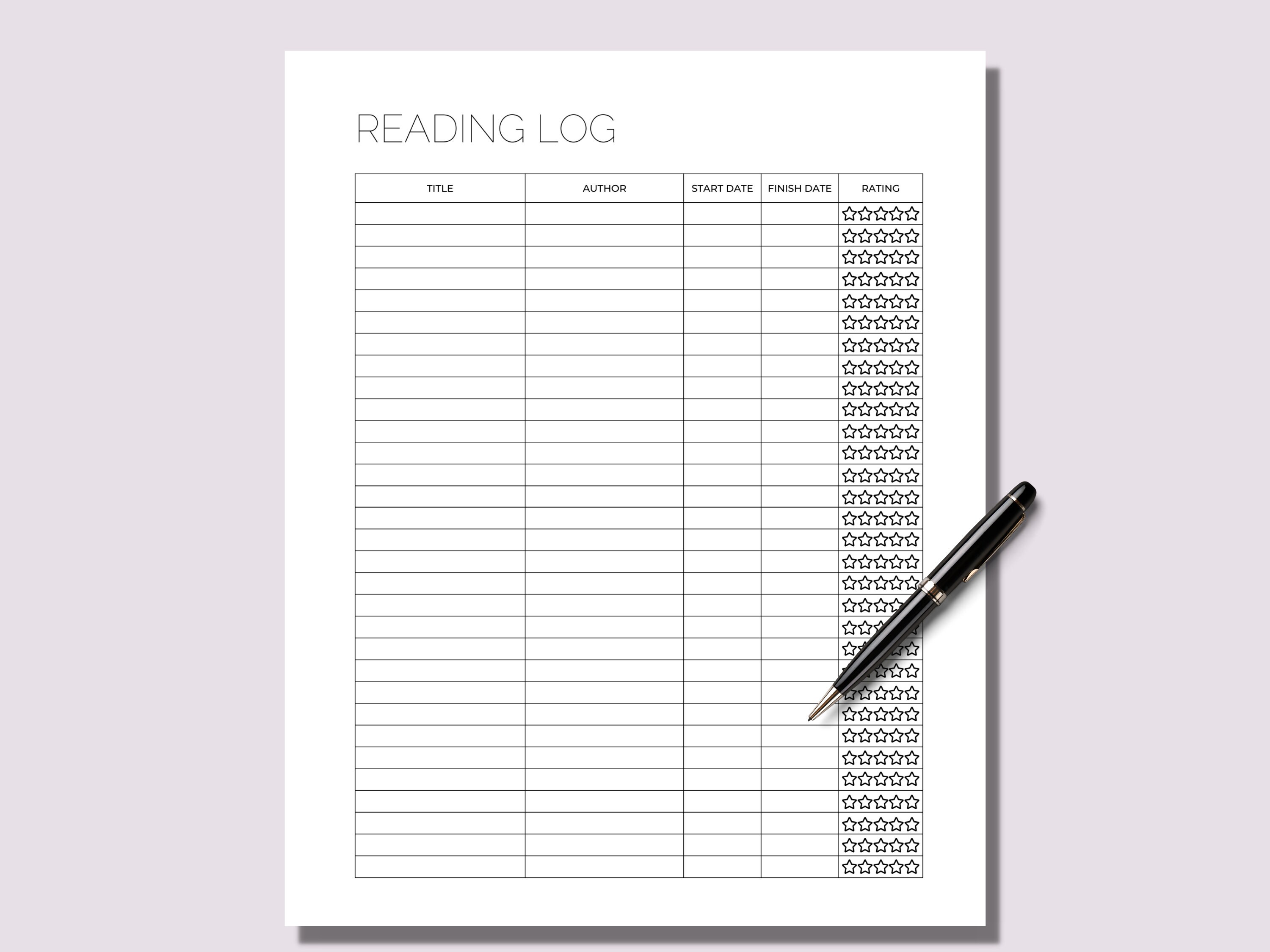 Reading Log, Printable Reading Tracker, Book Log Sheet - Digital ...