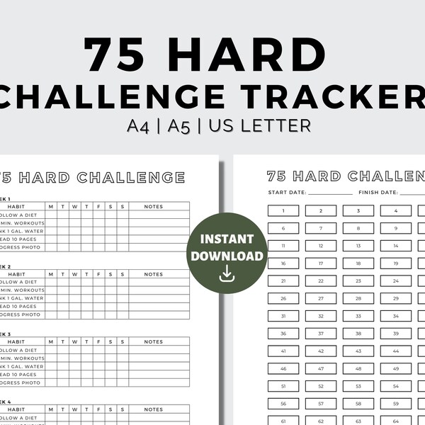 75 Hard Printable - Etsy