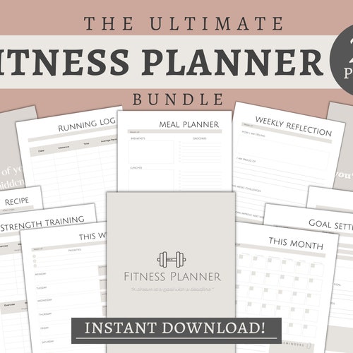 Ultimate Fitness Planner Bundle PDF Digital or Printable - Etsy