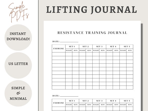 Lifting Journal Strength Training Log Weight Lifting Tracker - Etsy