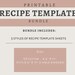 Printable Recipe Card Template *WITHOUT Nutrition Facts* | Full Page ...
