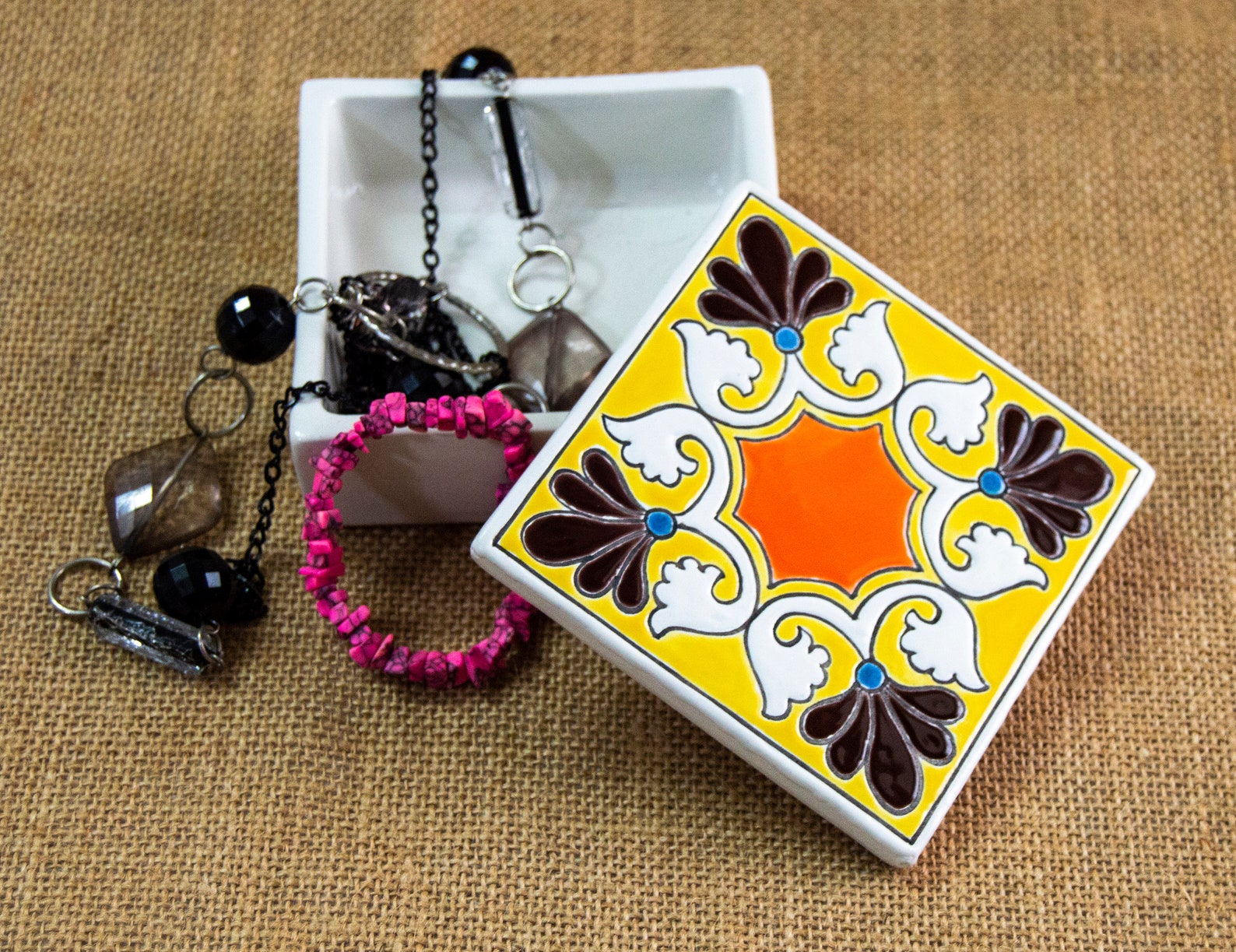 Ceramic Jewelry Box. Hand-painted Box. | Etsy