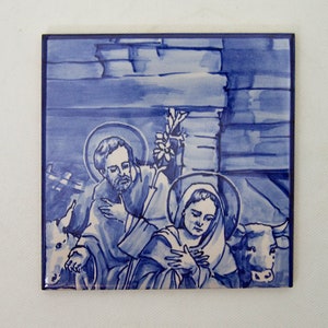 Nativity of Jesus. (nativity Scene). Holy Family. Portuguese Tile, Hand ...