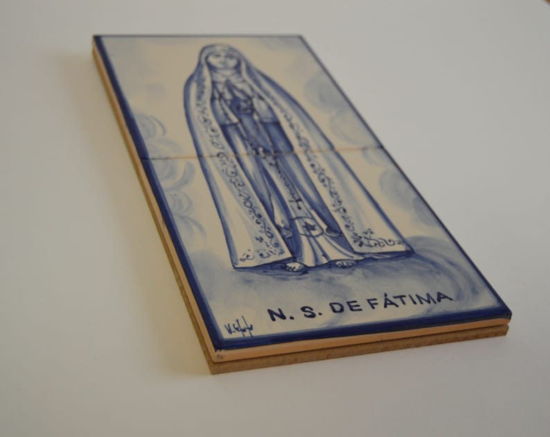 Our Lady of Fátima. Portuguese Tile, Hand-painted Using Majolica ...