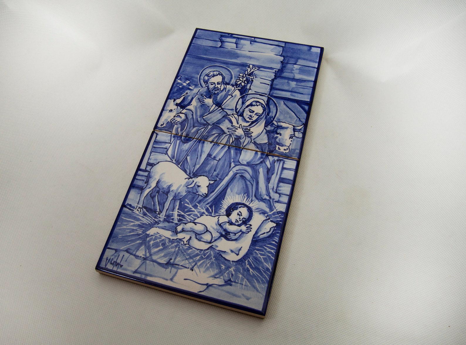 Nativity of Jesus. (nativity Scene). Holy Family. Portuguese Tile, Hand ...