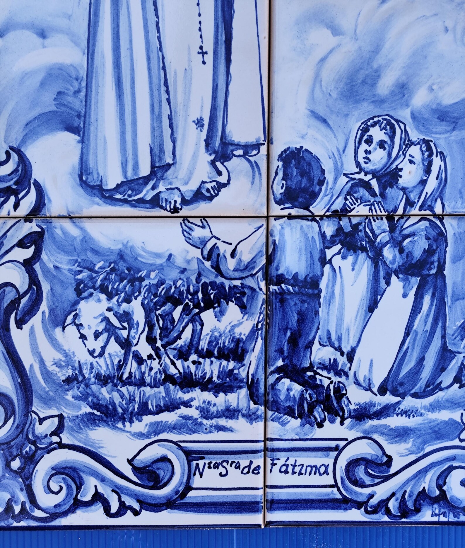 Hand-painted Our Lady of Fatima Tile Panel: Portuguese Ceramics - Etsy