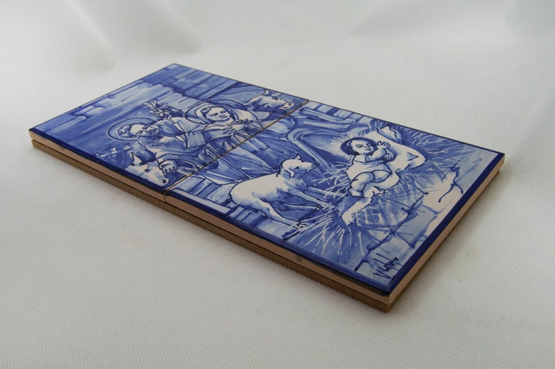 Nativity of Jesus. (nativity Scene). Holy Family. Portuguese Tile, Hand ...