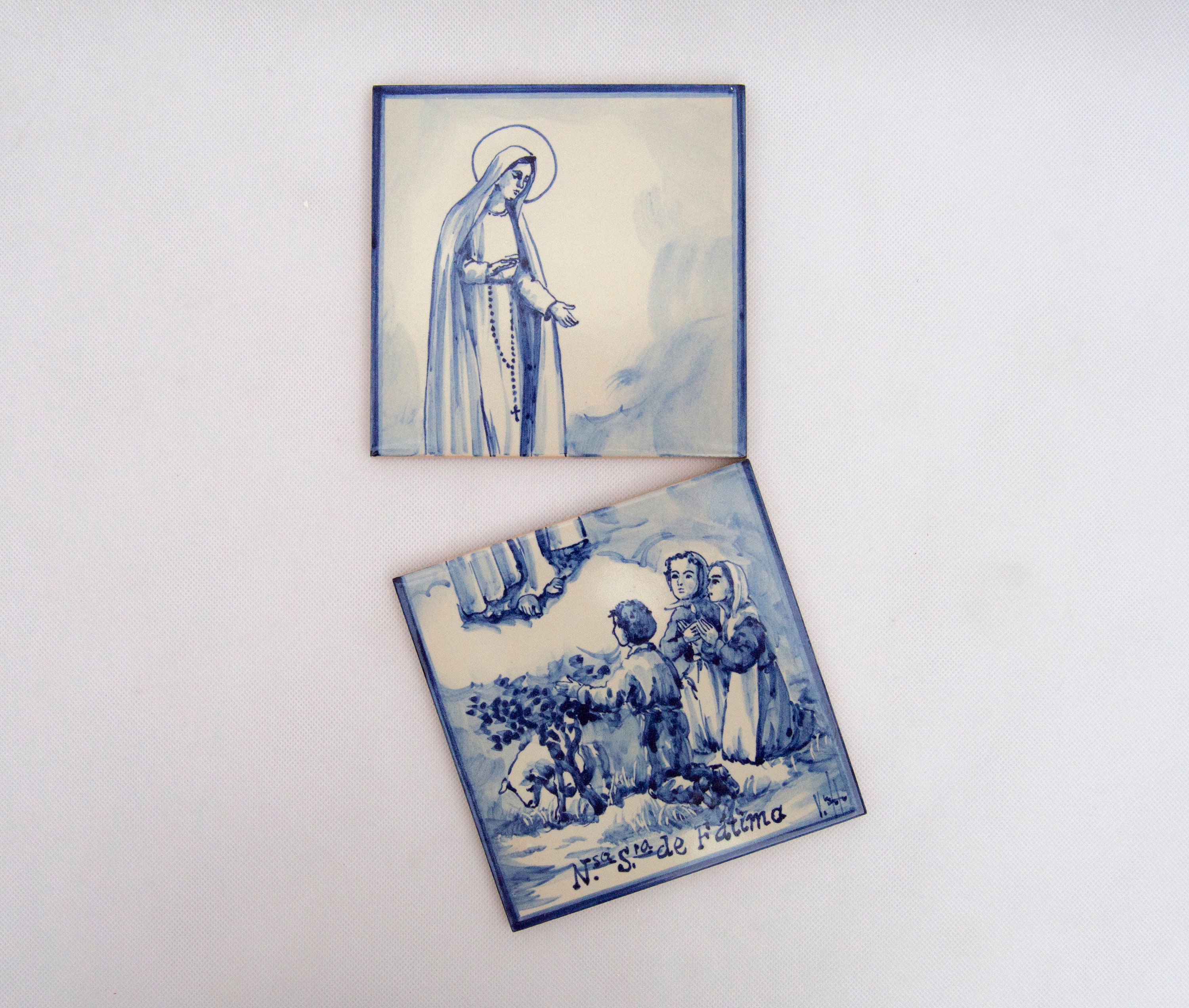 Our Lady of Fátima. Portuguese Tile, Hand-painted Using Majolica ...