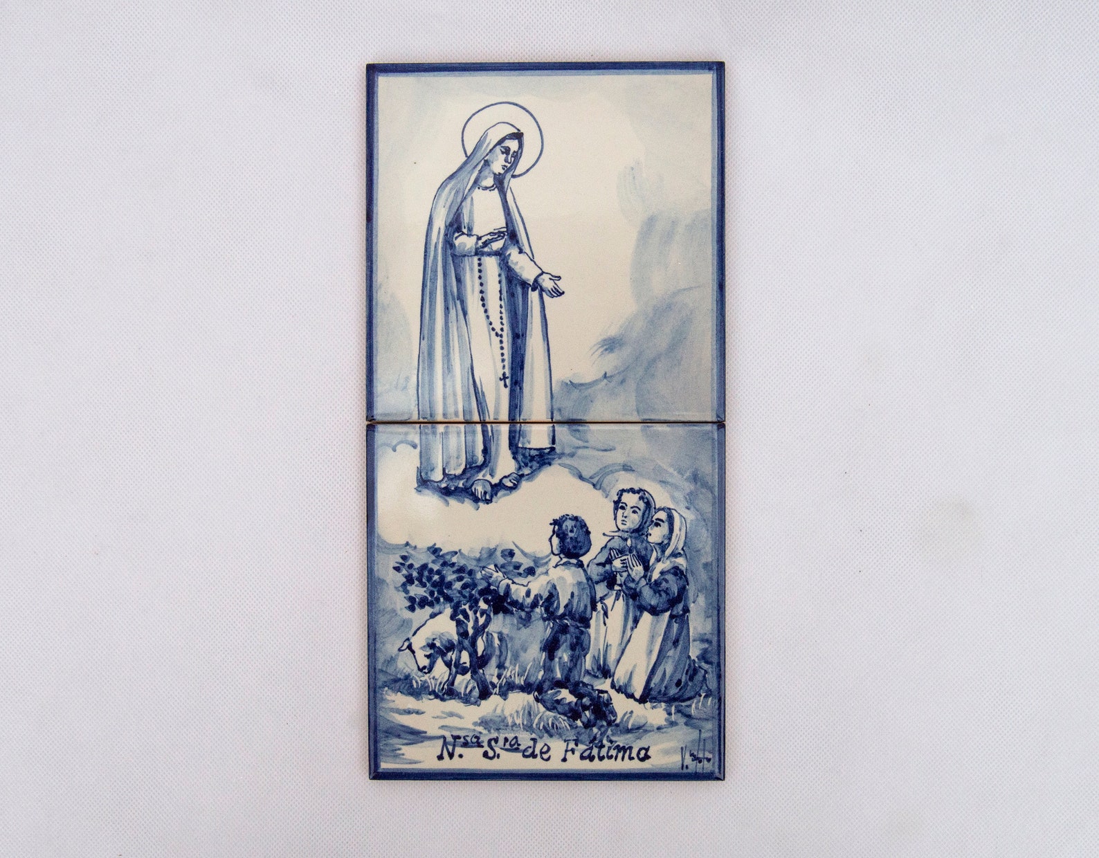 Our Lady of Fátima. Portuguese Tile, Hand-painted Using Majolica ...