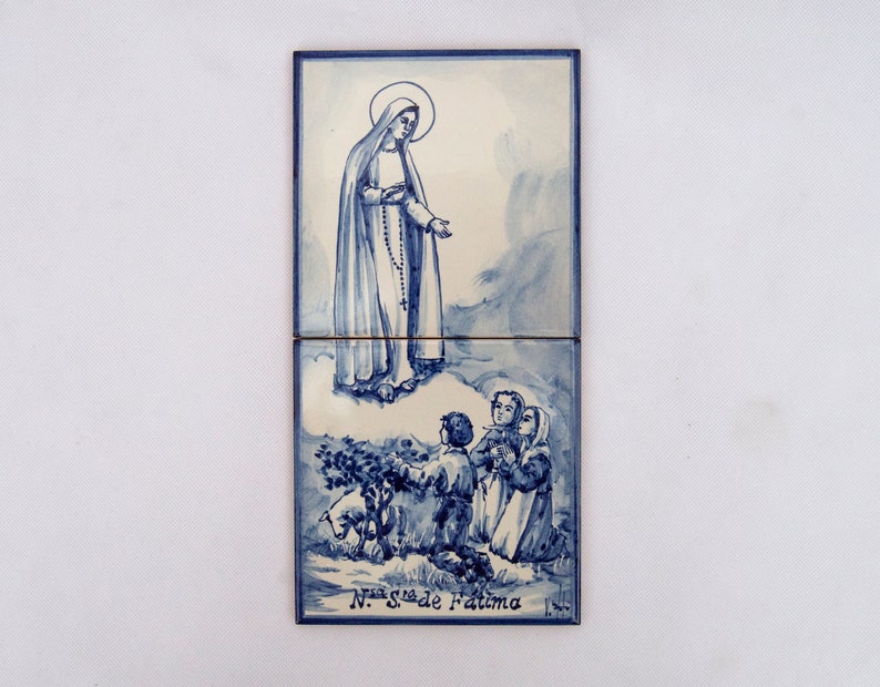 Our Lady of Fátima. Portuguese Tile, Hand-painted Using Majolica ...