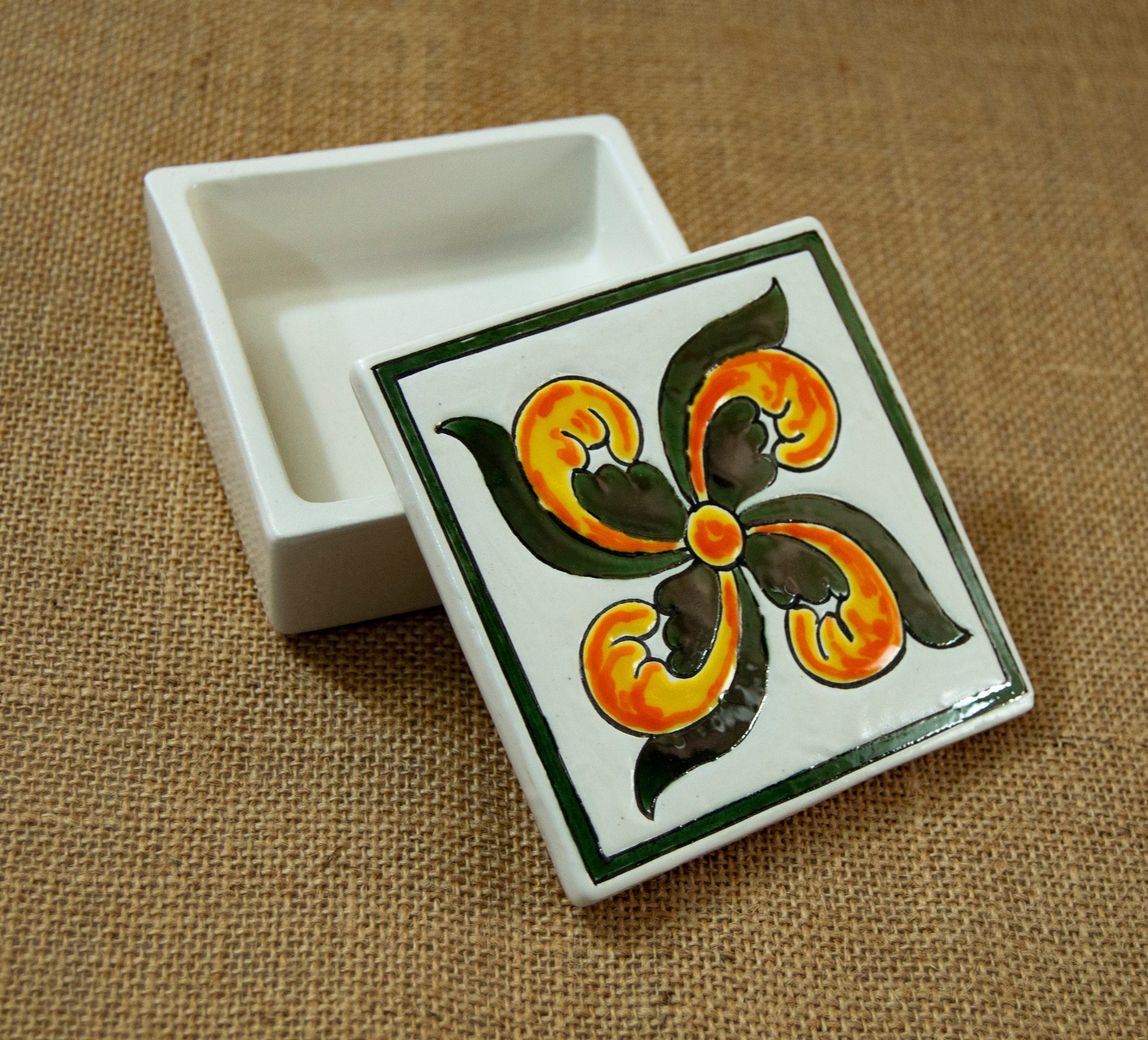 Ceramic Jewelry Box. Hand-painted Box. - Etsy