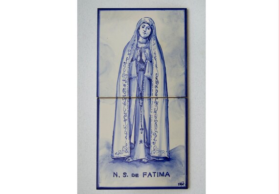 Our Lady of Fátima. Portuguese Tile Hand-painted Using | Etsy