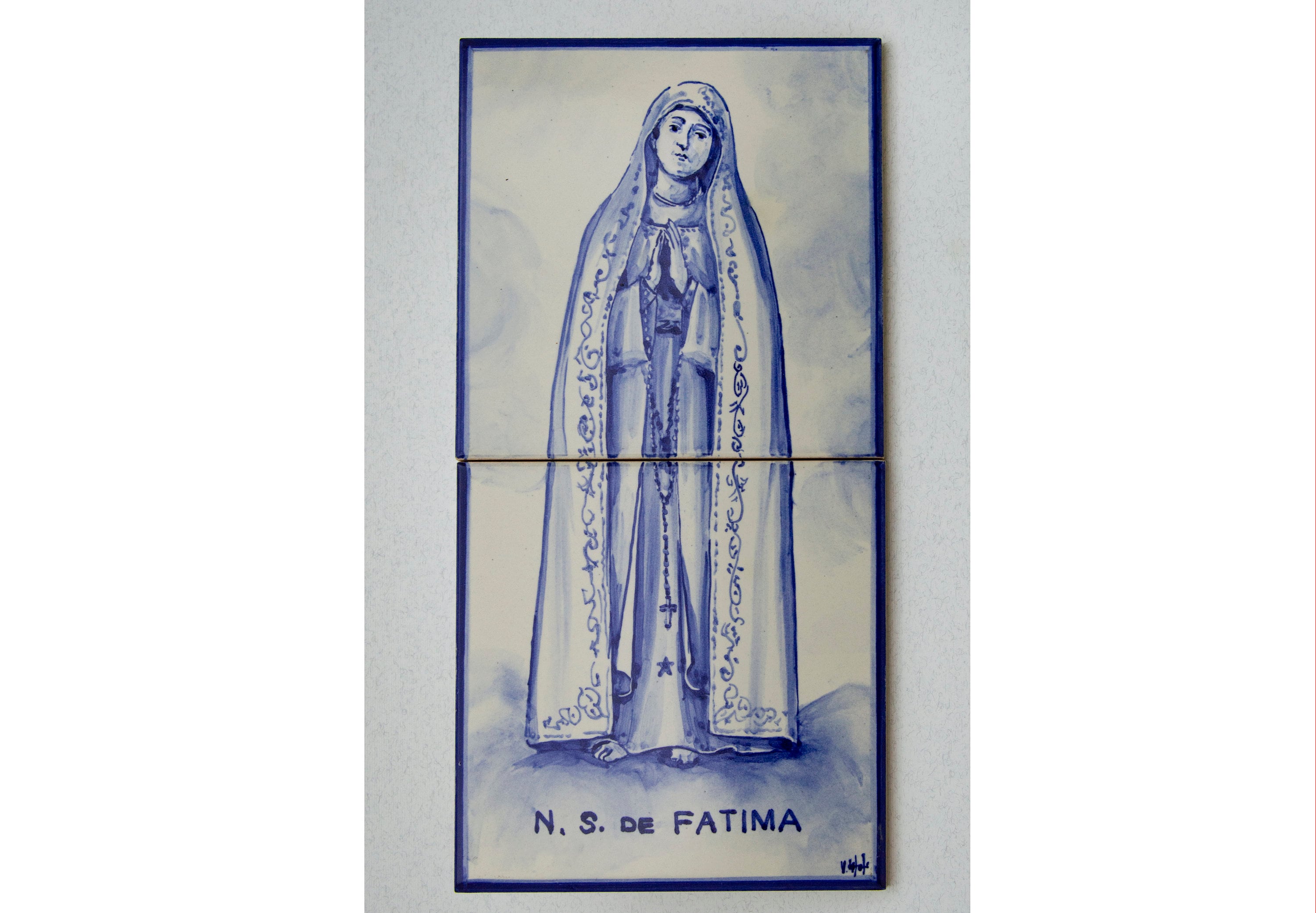Our Lady of Fátima. Portuguese Tile, Hand-painted Using Majolica ...