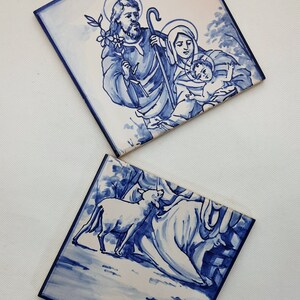 Nativity of Jesus. (nativity Scene). Holy Family. Portuguese Tile, Hand ...