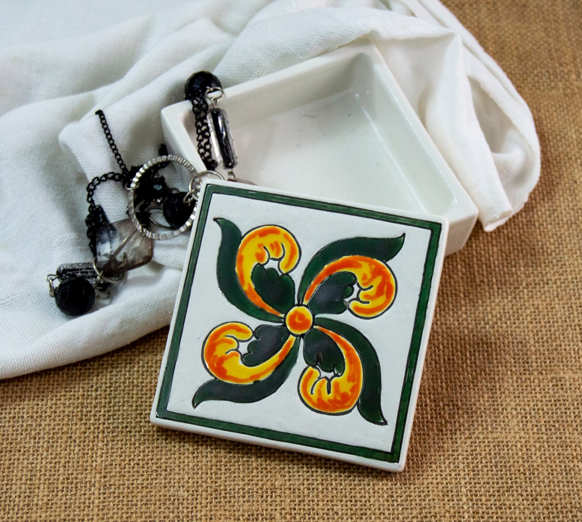 Ceramic Jewelry Box. Hand-painted Box. | Etsy