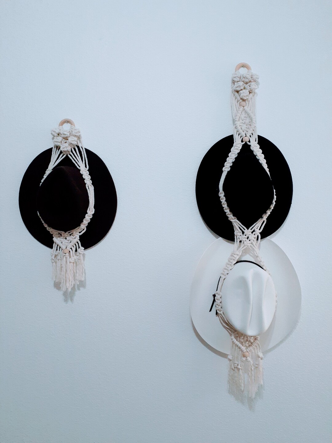 Macrame Double/single Hat Hanger. Hat Rack. Hat Holder. Hat Organizer ...
